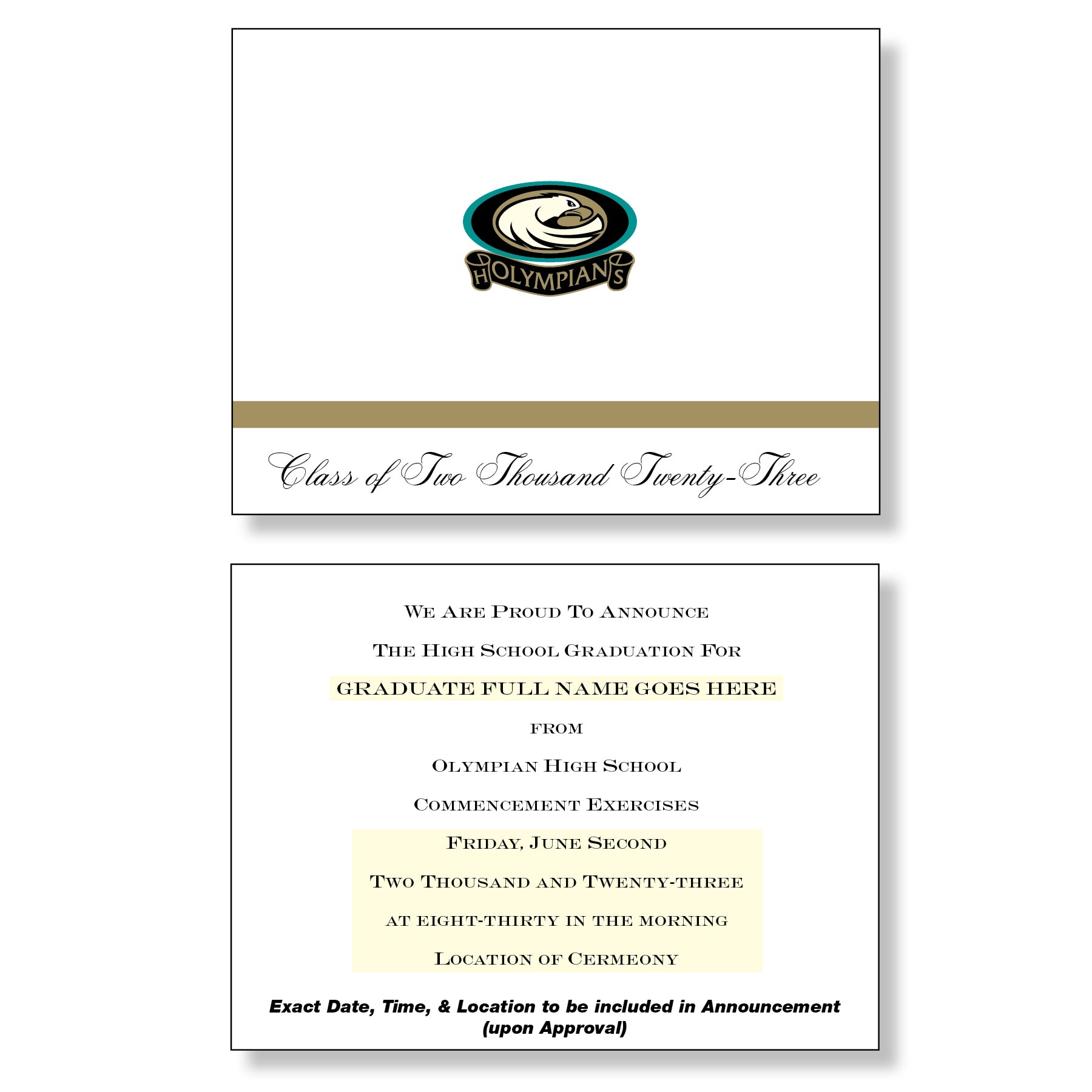 Olympian Package of 10 Announcements – SoCal Recognition Graduate